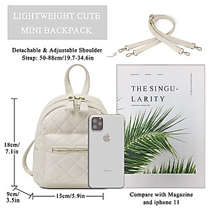 Kasqo Mini Backpack Purse for Women, Small Lightweight PU Leather Shoulder Bags Quilted Purses and Handbags