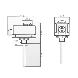 Temperature Start Regulator, 30-110℃ G1/2 Male Thread 220V Hot Water Pipeline Thermostat Temperature Controller