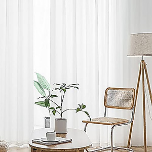 PartyDelight 9.8FT X 10FT White Chiffon Sheer Backdrop Curtain Drapes, Wedding Arch Drapes, for Wedding, Birthday, Party, Banquet and Home Decorations.