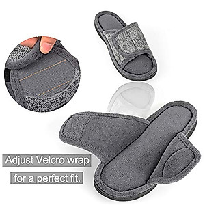 RockDove Women's Adjustable Wrap Memory Foam Slide Slipper, Size 9-10 US Women, Grey