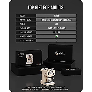 Nifeliz Semi-Automatic Espresso Machine, Retro Coffee Machine Building Block Kit, Collectible Display Model Set and Toy as Ideas for Adults (678 Pieces)