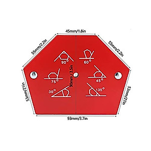 FTVOGUE Welding Holder Multi-angle Six Sides Magnet Stand Arrows Magnetic Welder Fixing Tool 30°60°45°75°90°135°(50LBS)