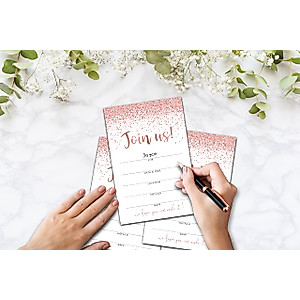 mermermu Join Us Invitations with Envelopes - Pink Rose Gold All Occasion Invitations For Bridal or Baby Shower, Wedding, Engagement, Birthday, Anniversary, 25 Invites With Envelopes - 003JOIN