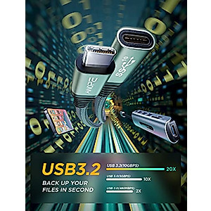 AINOPE [0.5M/1.5FT] USB C Extension Cable Nylon Braided USB C Extender USB 3.2(10Gbps) Sync Transfer 100W/5A Fast Charging Compatible with USB C Hub/Dell XPS/MacBook/iPad Pro/Magsafe Charger