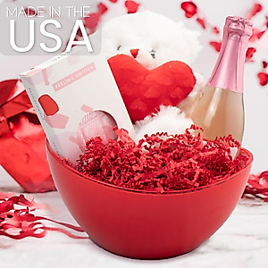 MagicWater Supply Crinkle Cut Paper Shred Filler (4 oz) for Gift Wrapping & Basket Filling - Red