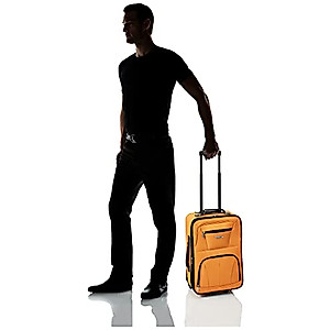 Rockland Fashion Softside Upright Luggage Set,Expandable, Orange, 2-Piece (14/19)