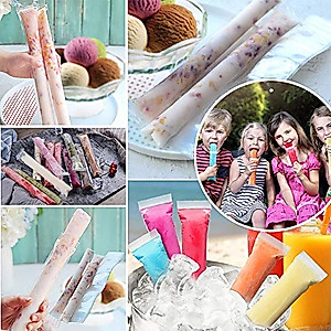 160 Disposable Ice Popsicle Mold Bags| BPA Free Freezer Tubes With Zip Seals | For Healthy Snacks, Yogurt Sticks, Juice & Fruit Smoothies, Ice Candy Pops| Comes With A Funnel (11"x2")