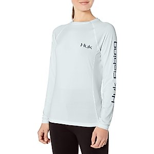 Huk Women's Pursuit Long Sleeve Performance Shirt + Sun Protection, Schooled-Plein Air, X-Small