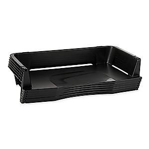 Rubbermaid Regeneration Letter Tray, Six Tier, Plastic, Black (86028)