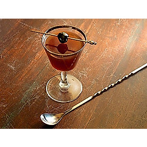 (Set of 3) 11-Inch Stainless Steel Bar Spoon with Red Knob, Long Handle Twisted Mixing Spoon