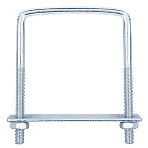 6 Pcs Square U-Bolts 4 inch Inner Width, Galvanized Steel Square Trailer U-Bolt, Square Bend U-Bolts, U Clamps, Adjustable Length: 64-125mm(2-1/2"-5")