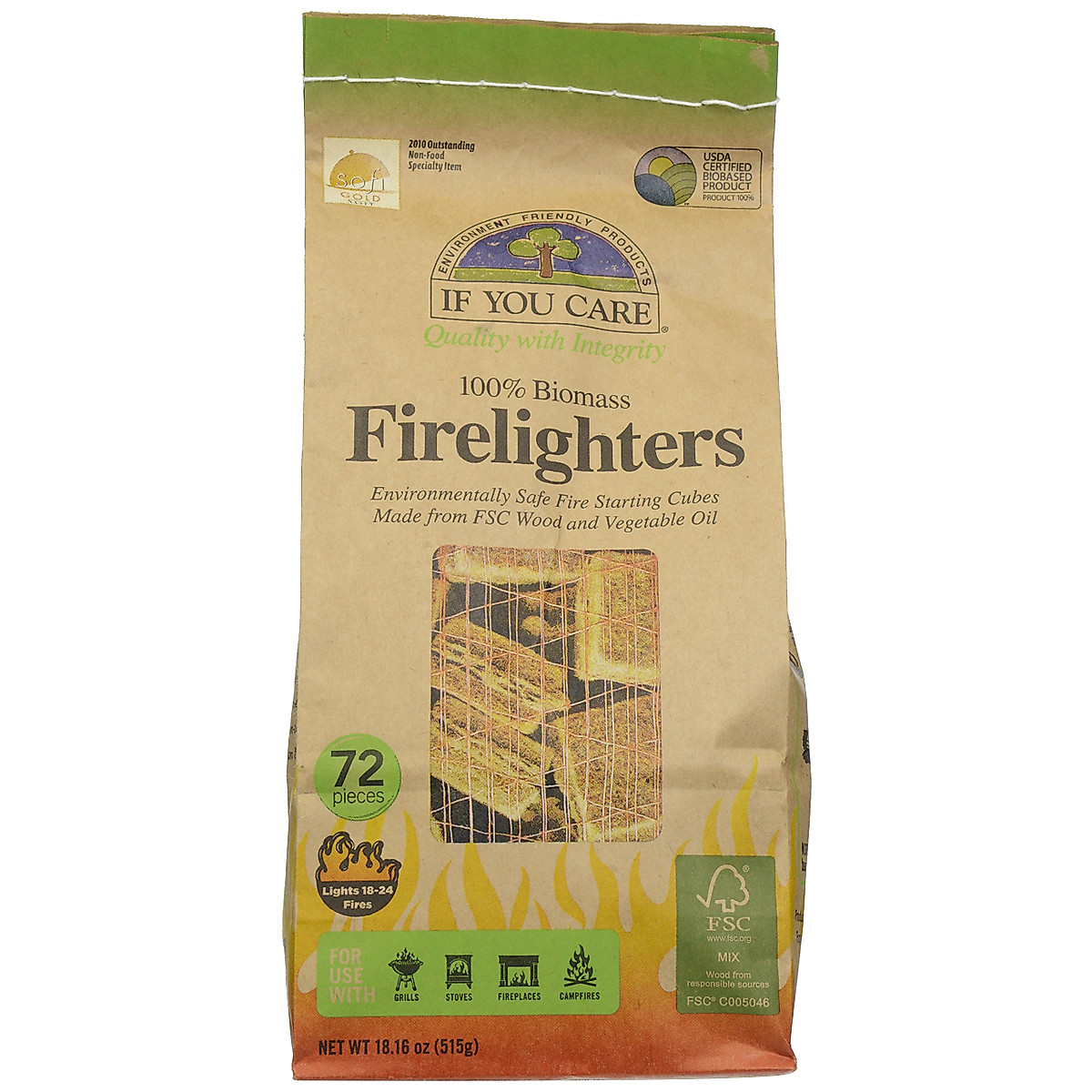 If You Care - Firelighters Wood Starting Cubes - 72 Piece(s)