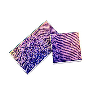 Leopard Empty Makeup Magnetic Palette with Spatula and Metal Stickers 2pcs Palettes Set 18 Colors and 9 Colors Empty Magnetic Makeup Palette (Fish Scales)