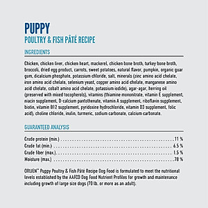 ORIJEN Puppy Poultry & Fish Pate Recipe Wet Dog Food, Pate Dog Food for Puppies, WholePrey Ingredients, 12.8oz (Case of 12)