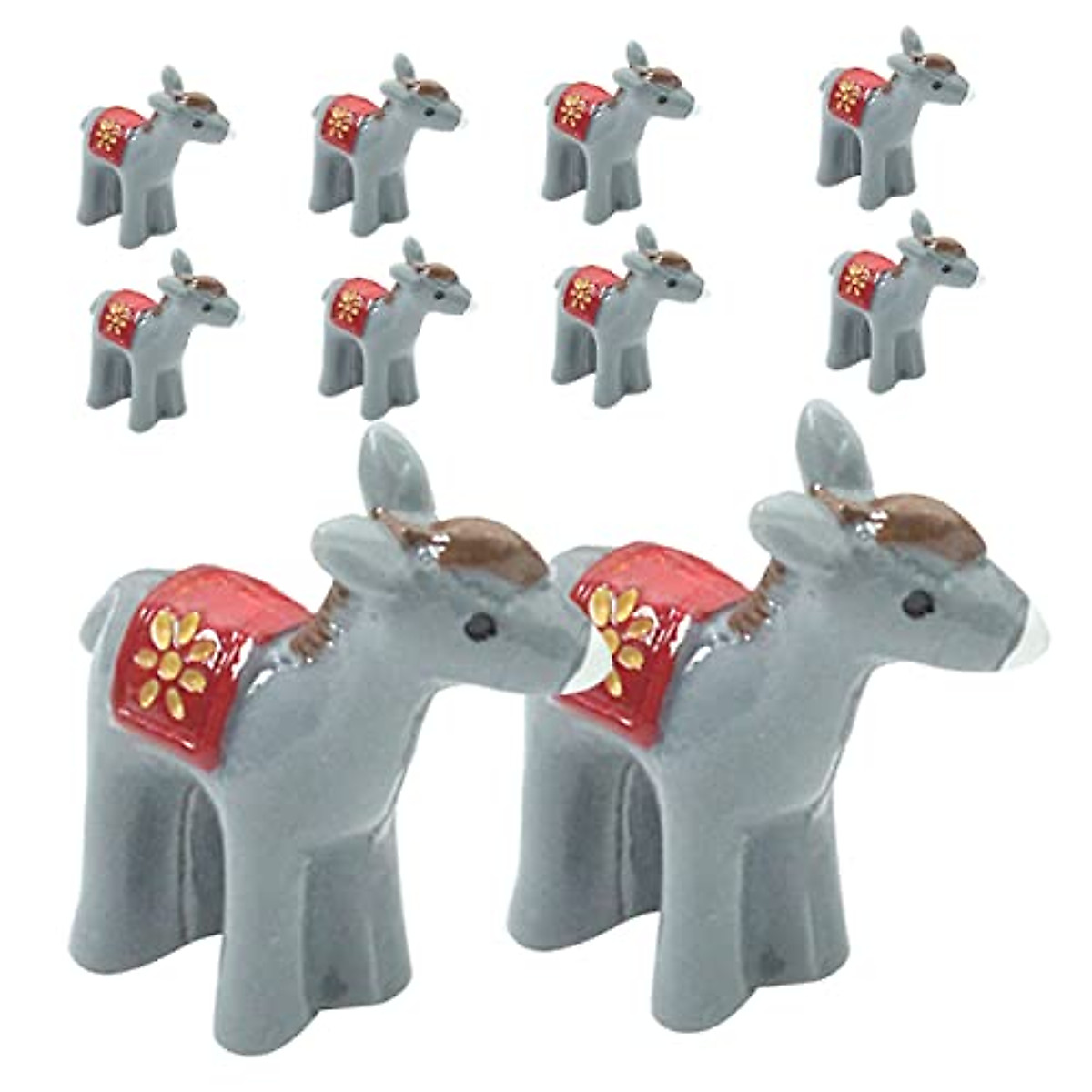 YARNOW 50 Pcs Micro Landscape Little Donkey Miniature Animals Figurines Mini Fairy Figurines Fairy Gardens Ornaments Figure Statue Animals Toys Micro Donkey Ornaments Resin Cute Flowerpot