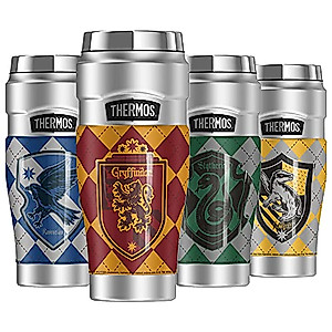 THERMOS Harry Potter Gryffindor Plaid Sigil, STAINLESS KING Stainless Steel Travel Tumbler, Vacuum insulated & Double Wall, 16oz