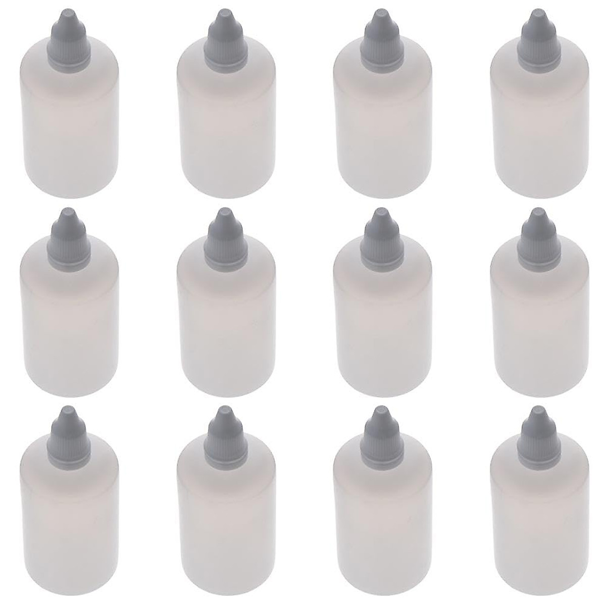 SHUATI 12Pcs Squeeze Drop Bottles, Squeezable Plastic Dropper Bottles, 50ml Transparent Seal Storage, Refillable Eye Liquid Empty Containers