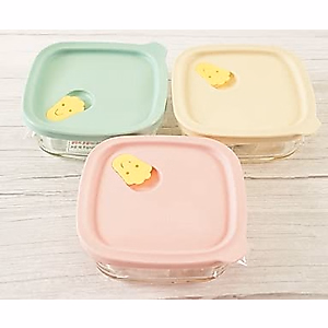 Lock&Lock Oven GLass Cooked Rice Storage Container for Freezer pastel color Set of 3