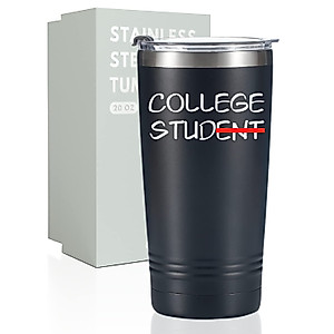 Onebttl Funny College Student Gifts Tumbler for Male, Funny School Student Gifts 20oz Stainless Steel Mug, Best gift for Christmas, Birthday, End of Year - College Stud