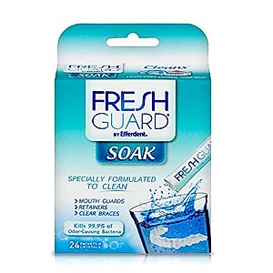 Fresh Guard Soak by Efferdent for Retainers & Clear Braces, Original Version, 24 Count