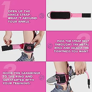 HOXWC Ankle Resistance Bands with Cuffs, Ankle Bands for Working Out, Ankle Resistance Band for Leg, Booty Workout Equipment for Kickbacks Hip Fitness Training, Exercise Bands for Butt Lift Women