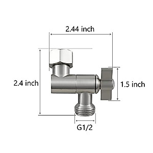 All Metal Shower Angle Adapter, Adjustable Shower Head Extension Adapter, Solid Brass Shower Head Elbow,Adjust Angle to Upgrade Shower Experience,Universal Connection (Brushed nickel)