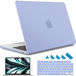 May Chen Compatible with MacBook Air 15 inch Case 2024 2023 New M3 M2 Model A3114 A2941, Protective Cover for Laptop Hard Shell with Keyboard Cover + Screen Protector - Matte Airy Blue