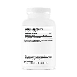 Thorne NAC - N-Acetylcysteine - 500mg - Supports Respiratory Health and Immune Function; Promotes Liver and Kidney Detox - 90 Capsules