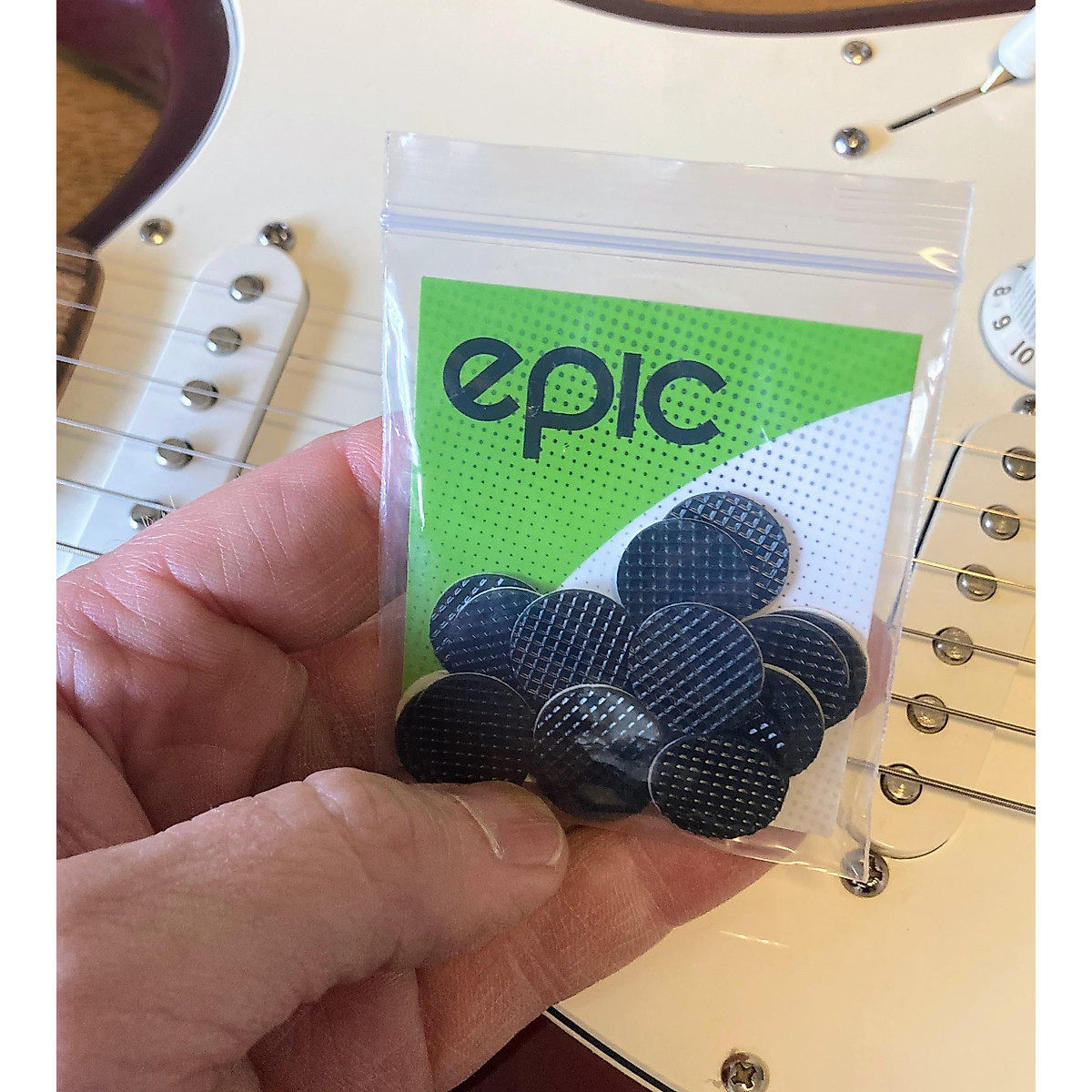 Epic Accessories 20-Pack Grips for Guitar Picks Stop Dropping your Guitar Picks while Playing Non-sticky Stays in your Hand Epic Accessories (comes with grips only)