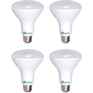 Greenlite LED BR30 Light Bulb, 65W = 8W, Dimmable, 670 Lumens, 3000K, Bright White - 4 Pack