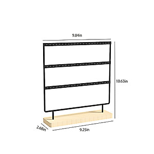 Julysky Earring Holder Organizer,Earring Holder Stand for Hanging Earrings,Earring Display Stand，Earring Organizer Stand，Earring Tree (Black, 3 Layers)