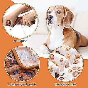 18 pcs Fleece Pet Blanket Soft Warm Sleep Mat Fluffy Cute Puppy Supplies Cute Paw Bone Star Elephant Dot Heart Print Design Dog Bed Blankets for Dog Cat Kitten Doggy and Animals, 15.75 x 23.6 Inch