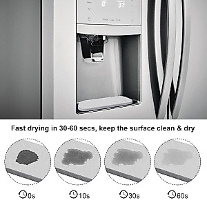 Magicfour 2 Pack Quick Dry Drip Catcher for Refrigerator Drip Tray, Diatomite Refrigerator Water Drip Catcher, Water Absorbent Fridge Water Dispenser Drip Tray, Slim, Reusable, Grey, 2 Sizes