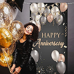 Dill-Dall Happy Anniversary Door Banner, Wedding Anniversary Decorations for Door, 5th 10th 20th 30th 40th 50th 60th Anniversary Door Banner Photography Backgrounds