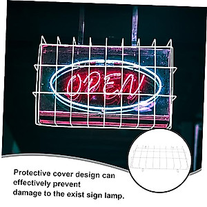 IWOWHERO Exit Sign Protective Guard Exit Sign Wall Covers White Wrought Iron Metal Emergency Light Wire Cover Metal Emergency Light Protective Cover