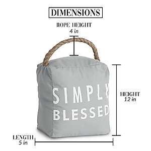 Pavilion Gift Company 72154 Simply Blessed Door Stopper, 5 by 6-Inch, Gray