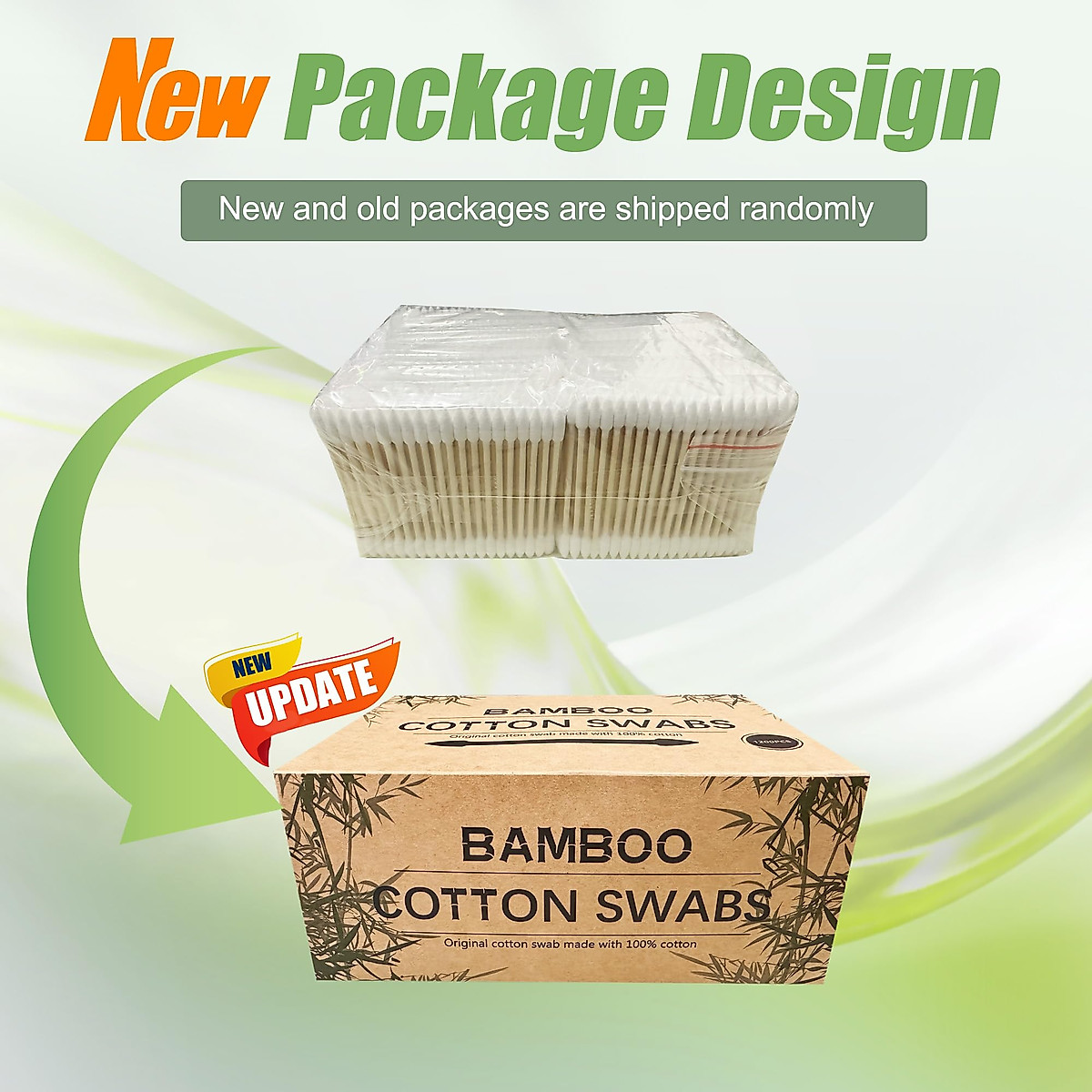 1200pcs Precision Tip Cotton Swabs for Makeup, Bamboo Sticks and Double Pointed