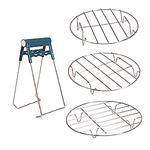Round Cooling Rack - 3 Pack Steamer Racks Set - Stainless Steel Circle Roasting Rack, 3 Pcs (8" & 9" & 10") Steaming Cake Pot Rack with Hot Dish Plate Clip for Baking Cooking Grilling Wire Rack
