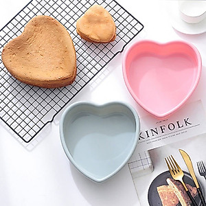 Heart Shaped Cake Pans - Silicone Molds 3pcs Heart Baking Pan 4" 7" 9" Heart Cake Mold Non-Stick Cake Pan Set for Cheese Cake and Brownie Cake