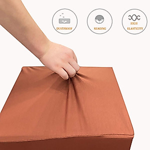 Perfitel Universal Portable Air Conditioner Cover Dust Proof Sunshade Fabric Covers with Telescopic Rope AC Cover Protector Defender - Full Winter AC Cover Indoor Protection (Brown)