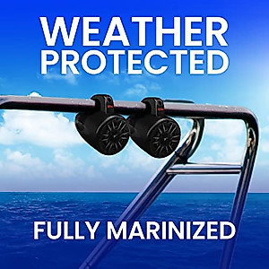 BOSS Audio Systems MRWT40 ATV UTV Marine Weatherproof Waketower System - 4 Inch Stereo Speakers, Full Range, 2 Way, Tweeters, IPX5 Rated, Sold in Pairs, Wake Tower For Boat