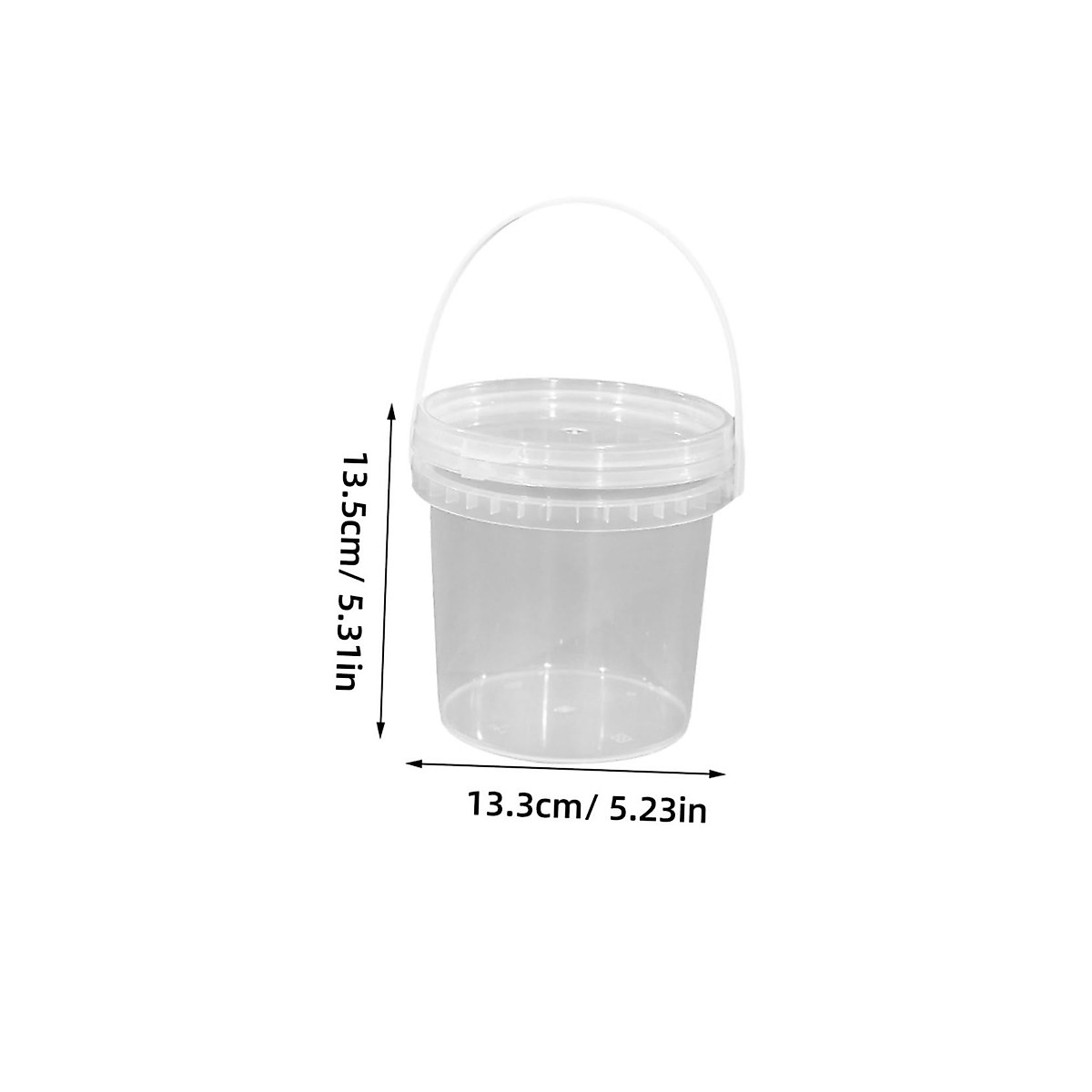 DOITOOL 3Pack Clear Plastic Bucket with Lid and Handle (1L) Ice Cream Tub with Lids, Food Grade Round Plastic Pail Container with Lid, Freezer Food Storage Containers