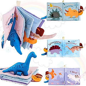 Richgv Baby Toys 6 to 12 Months, 3D Dino Books Baby Boy Toys, Baby Books 0-6-12 Months, Touch and Feel Crinkle Toys Newborn Infant Sensory Toys, Gifts for Baby Boys Girls