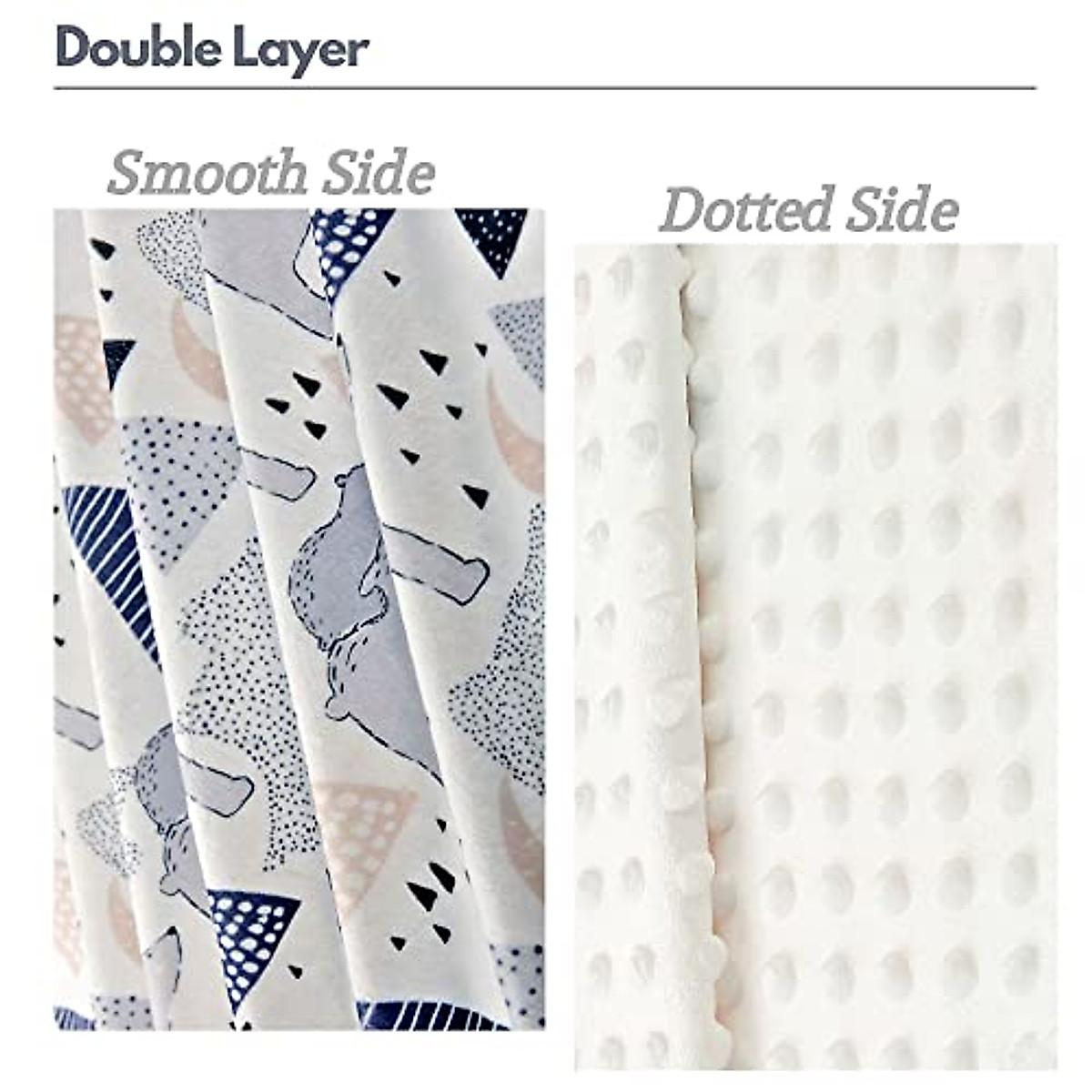 Vollmic Baby Blanket Bedding Flannel Fleece Minky Blanket Unisex Baby Plush Blanket with Dotted Backing (Polar Bear)