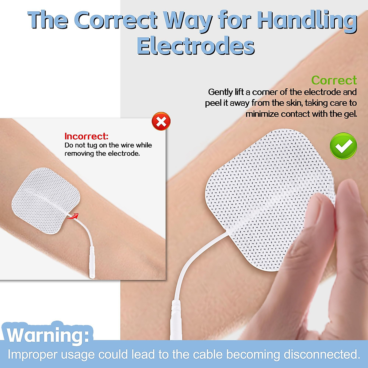 LYINIE TENS Unit Pads 32Pcs, 3rd Gen Reusable Latex-Free Replacement Pads Electrode Pads with Upgraded Self-Stick Performance for Muscle Stimulator Electrotherapy (2"x2" 16pcs, 2"x4" 16pcs)
