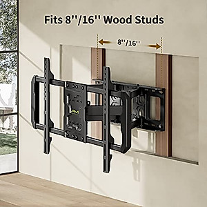 TV Wall Mount Full Motion for Most 37-75 inch OLED QLED 4K Flat/Curved TVs-Sturdy TV Mount Dual Articulating Swivel Tilt Holds up to 132LBS Max VESA 600x400mm- 8/16inch Wood stud Wall Mount TV Bracket