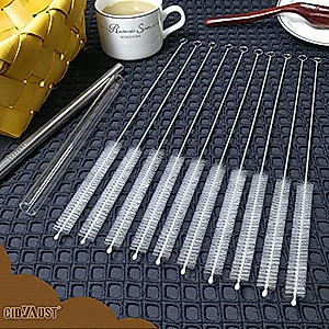 Straw Cleaner Brush Extend 8 inch, Extra Wide 10mm diam Straw Brush, Pipe Cleaners for Water Bottle, Sippy Cup, Baby Bottles, Drinking Straw Cleaning Brush Set 10 Pack