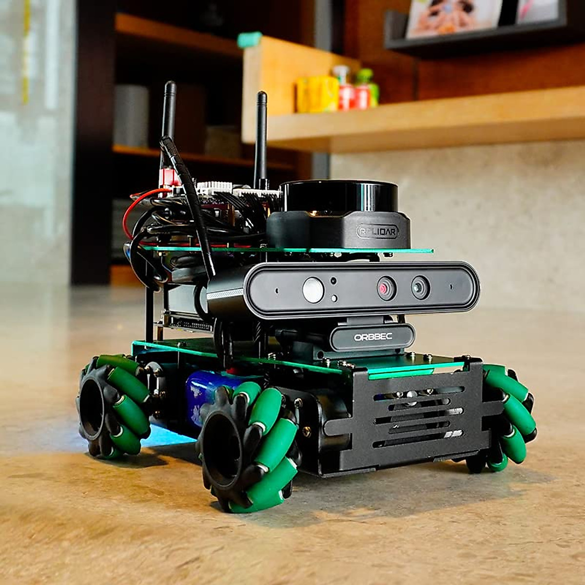 Raspberry Pi 4B ROS Robot Lidar Mapping Navigation Depth Image 3D Analysis Mecanum Wheel Python Programming Learn Explore Robotic Kit（Pi Standard Ver-with Pi 4B(4G)）