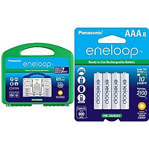 Panasonic eneloop Super Power Pack with Advanced Charger and 8 AAA Batteries