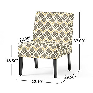 Christopher Knight Home Kassi Fabric Dining Chair, Yellow / Gray